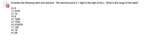 Solved Consider The Following Stem And Leaf Plot The