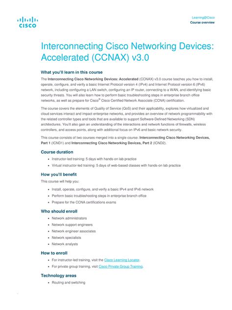 Interconnecting Cisco Networking Devices Accelerated Ccnax V30 Pdf