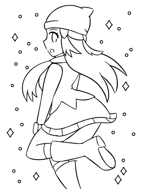 Dawn Pokemon Coloring Pages Free Printable Pdf Online Coloring