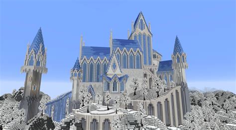 Minecraft Ice Castle Easy Castle Building Tutorial In Minecraft