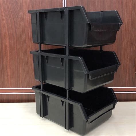 UD 3PCS Large Stackable Bin Boxes Storage Organizer Supplies Tools Bins And Tool Box Rack