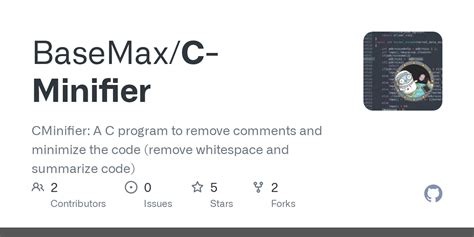 Github Basemax C Minifier Cminifier A C Program To Remove Comments