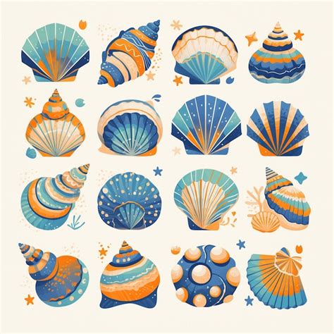 Premium Vector Thai Seashell Patterns With Natural Designs