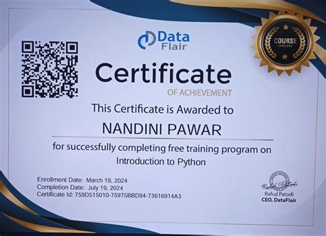Completed Training Program On Introduction To Python Nandini Pawar Posted On The Topic Linkedin