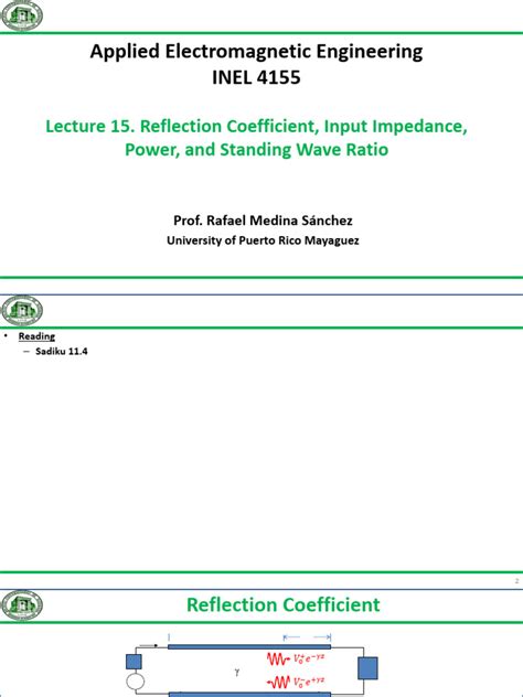 Reflection Coefficient Impedance Power Swr Pdf