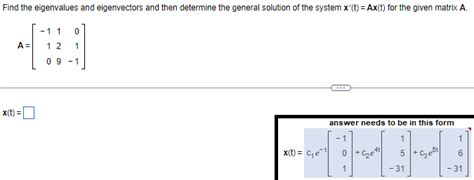 Solved Find The Eigenvalues And Eigenvectors And Then Chegg