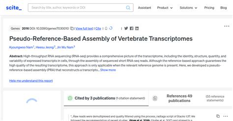 Pseudo Reference Based Assembly Of Vertebrate Transcriptomes