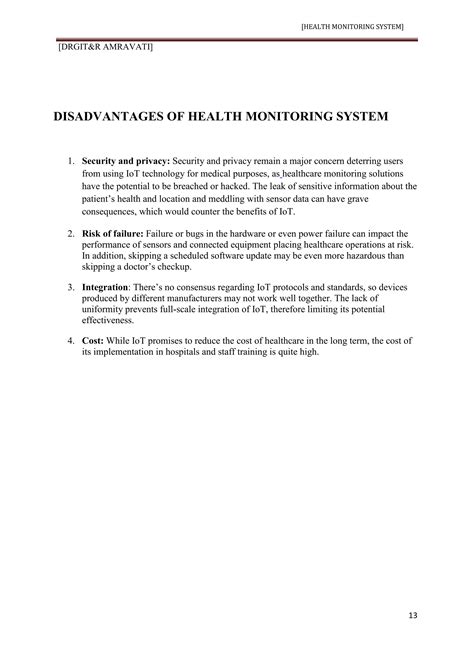 Seminar Report Iot Based Health Monitoring System 2023 Pdf