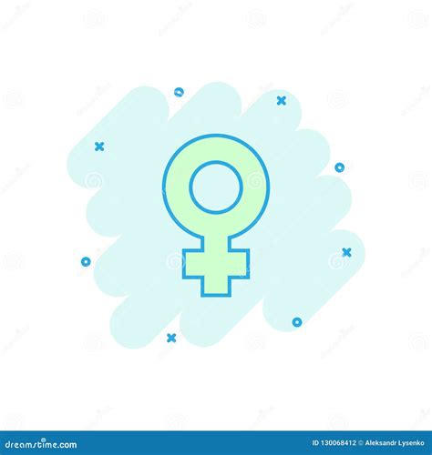 Vector Cartoon Female Sex Symbol Icon In Comic Style Women Gender Concept Illustration