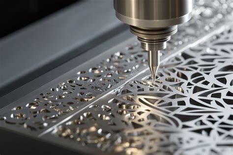 Intricate Metal Patterns Crafted By A High Speed Cnc Milling Tool In A Precision Manufacturing