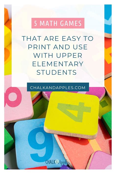 Math Games Printable 5 Engaging Activities For Upper Elementary