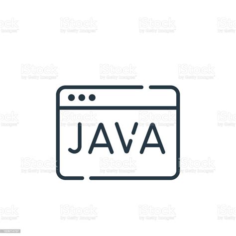 Vektor Ikon Java Dari Konsep Pemrograman Ilustrasi Garis Tipis Dari