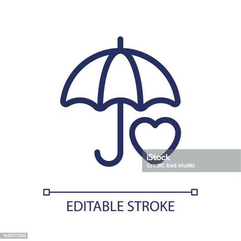 건강 보험 픽셀 완벽한 선형 Ui 아이콘 우산에 대한 스톡 벡터 아트 및 기타 이미지 우산 아이콘 편집 가능한 스트로크 Istock