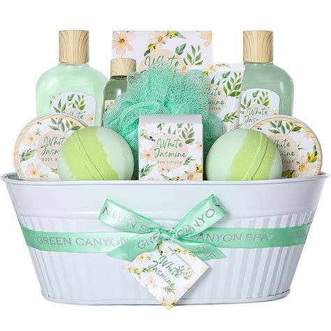 Buy Bath Spa T Baskets Women 12 Pcs White Jasmine Bath T Sets