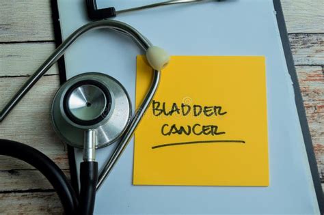 Concept Of Bladder Cancer Write On Sticky Notes Isolated On Wooden Table Stock Image Image Of