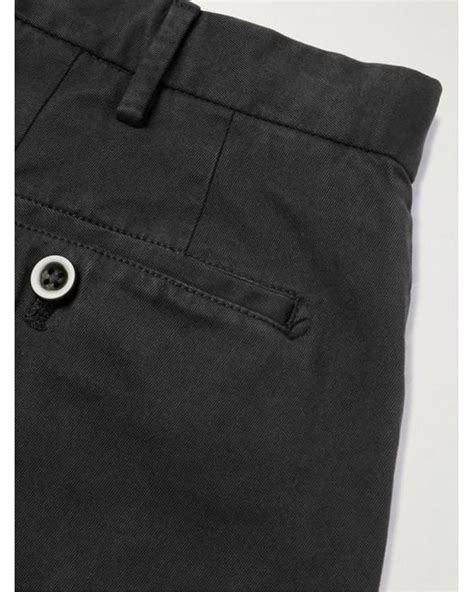 Slowear Tapered Stretch Cotton Twill Trousers In Black For Men Lyst Uk