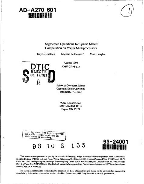 Pdf Segmented Operations For Sparse Matrix … 601 Segmented Operations