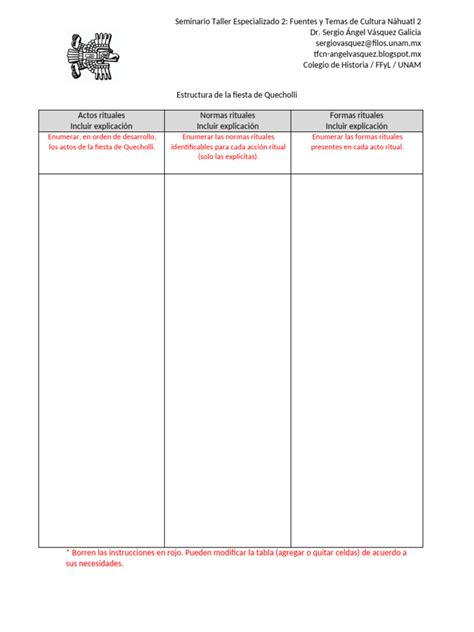 Estructura De La Fiesta De Quecholli Pdf