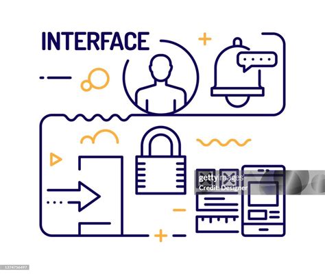 User Interface Concept Line Style Vector Illustration High Res Vector