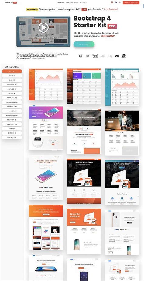 Bootstrap 4 Starter Kit Pro Bootstrap Template