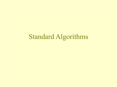 Standardalgorithms