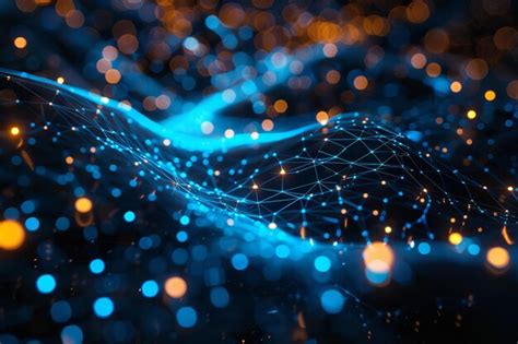 Bluetinted Dots Represent Abstract Network Connections Generative Ai Premium Ai Generated Image