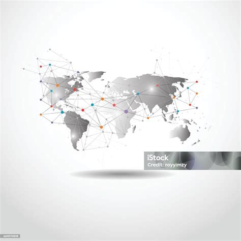 세계 지도 포인트 선 조성 국제 글로벌 글로벌 네트워크 연결을 나타내는 의미 0명에 대한 스톡 벡터 아트 및 기타 이미지 0명 개념 곡선 Istock