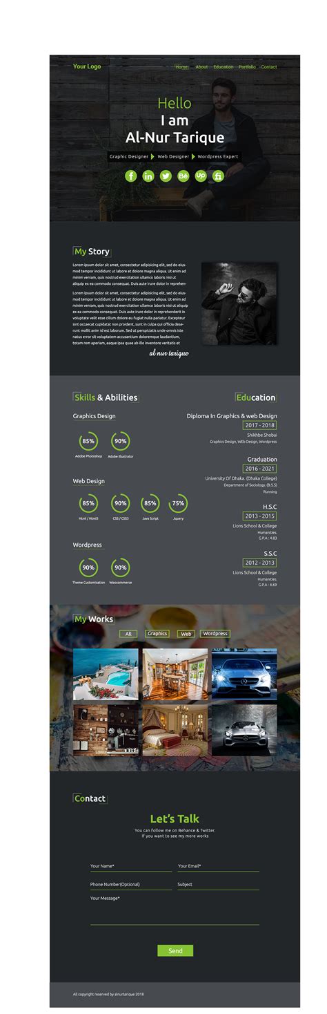 Portfolio UI Design On Behance