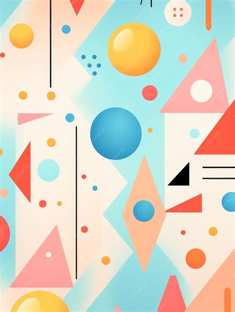 Premium Photo Vertical Wallpaper Bright Geometric Shapes Background