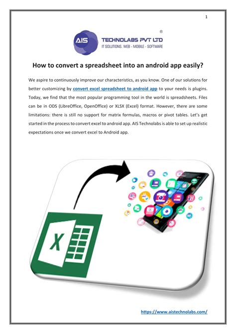 Ppt How To Convert A Spreadsheet Into An Android App Easily
