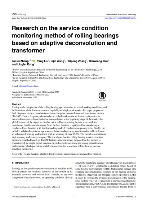 Research On The Service Condition Monitoring Method Of Rolling Bearings