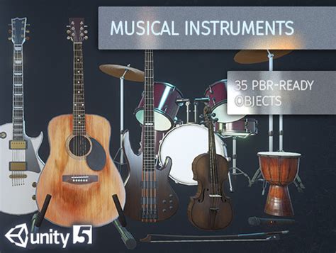Musical Instruments Pack 3d Props Unity Asset Store