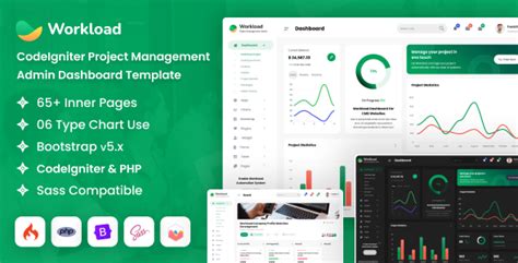 Workload Codeigniter Project Management Admin Dashboard Template Graphicfort