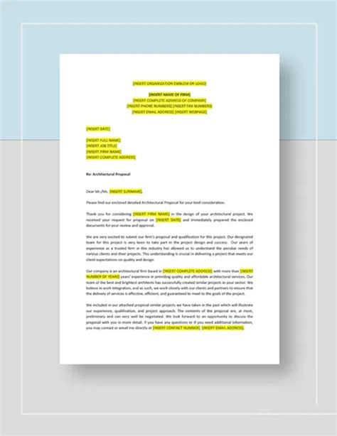 Architectural Proposal Template At Tansalemblog Blog