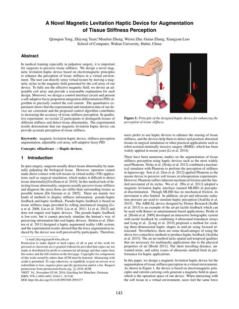 Pdf A Novel Magnetic Levitation Haptic Device For Augmentation Of