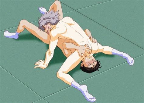 Amondetauro Ikari Shinji Nagisa Kaworu Neon Genesis Evangelion Boys All Fours Anus