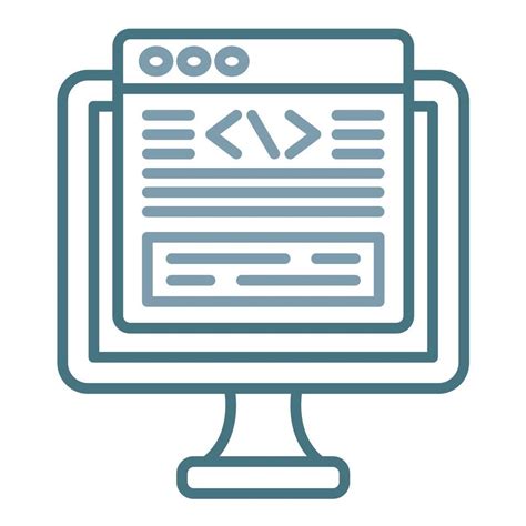 Coding Line Two Color Icon 9058050 Vector Art At Vecteezy