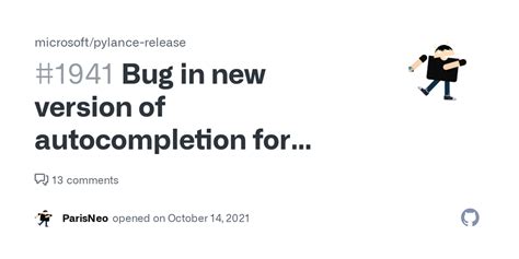 Bug In New Version Of Autocompletion For Python · Issue 1941 · Microsoftpylance Release · Github
