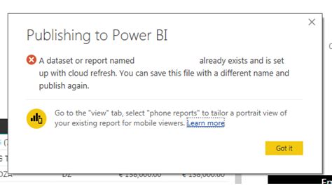 Solved Problems Replacing Existing Reports And Datasets Microsoft