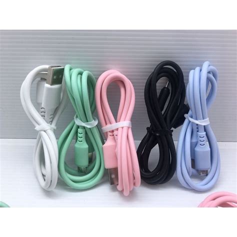 Jual KABEL DATA CHARGER MACARON MICRO USB Type C Cable Transmission Bentuk Bulat Kabel Casan