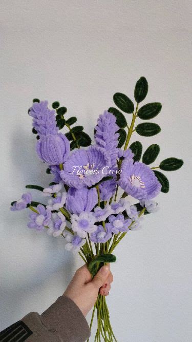 Mixed Purple Flower Bouquet Pipe Cleaner Flower Bouquets Handmade