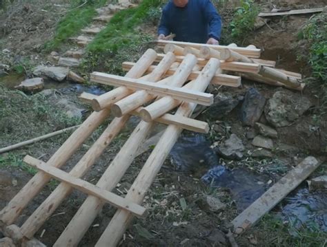 Grandpa Gets Over 58m Views Building Beautiful Wooden Bridge With No Nails Or Power Tools