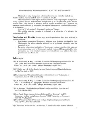 Justification Of Montgomery Modular Reduction PDF