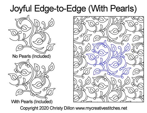 Computerized Quilting Pattern Joyful Border