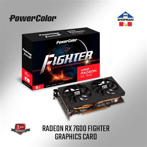 Powercolor Amd Radeon Rx 7600 8gb Fighter Graphics Card Gpu Rx7600
