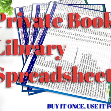 Book Catalog Spreadsheet Etsy