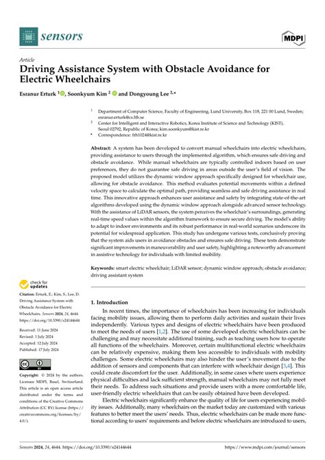 Pdf Driving Assistance System With Obstacle Avoidance For Electric Wheelchairs