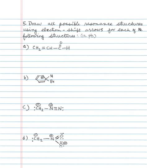 Solved Draw All Possible Resonance Structures Using Chegg Com