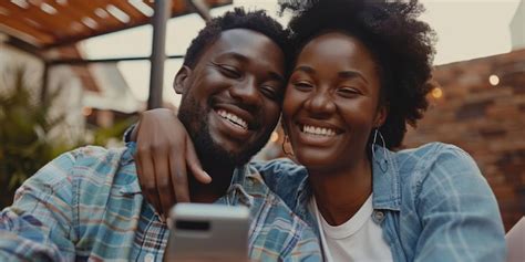 Premium Photo Selfie Of A Young Couple In Love Generative Ai