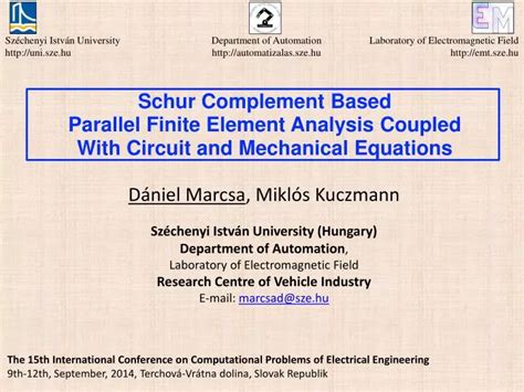 Ppt Schur Complement Based Parallel Finite Element Analysis Coupled Powerpoint Presentation
